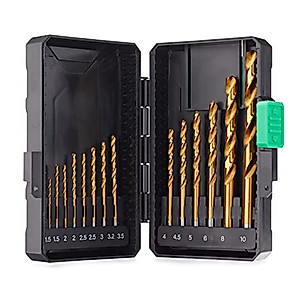 Amazon Brand - Denali 15-Piece Titanium Drill Bit Set