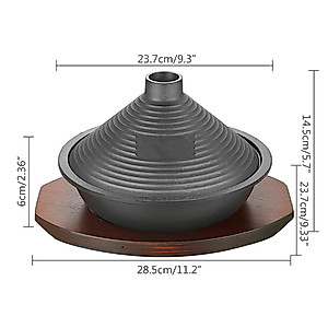 Xgxoz Cast Iron Tagine Pot Aluminum Alloy Non-Porous Pot Lid Tagine Pot Commercial Seafood Pots High Temperature Gas Universal Stew Pot,S