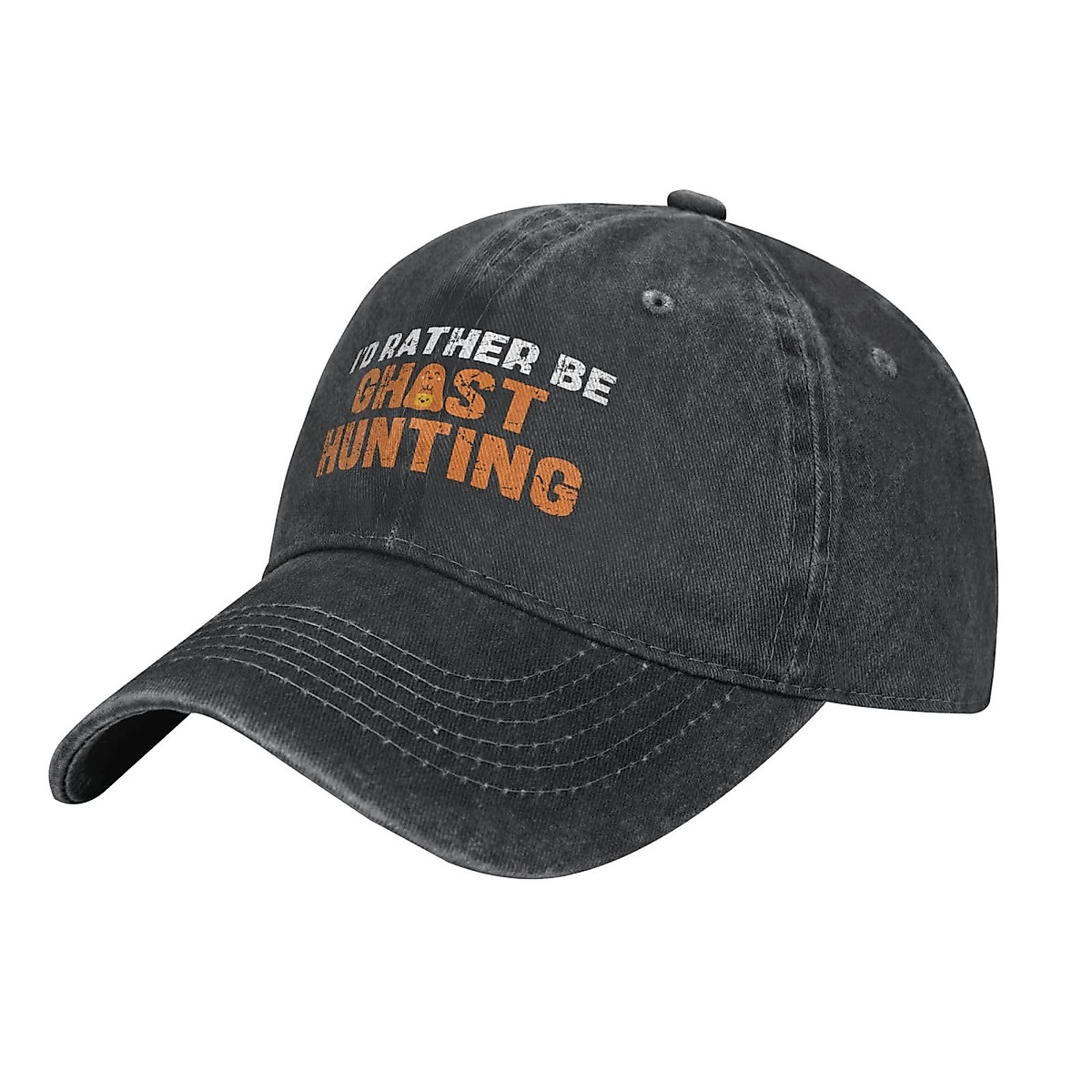 I'd Rather Be Ghost Hunting Hat Xmas Halloween Hat Men Women Baseball Cap Trucker Hat Cowboy Hat Black