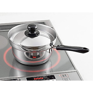 Yoshikawa SJ3199 Kurumen Tei Single Handled Pot 6.3 inches (16 cm), 2.1 L (2.1 L) with Lid, Made in Japan