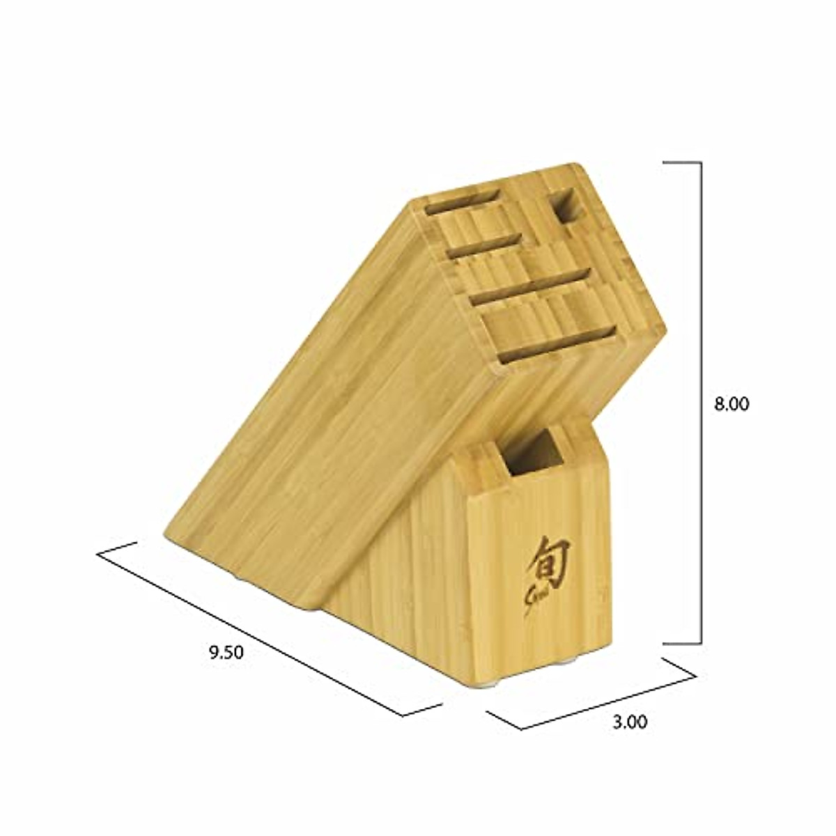 Shun Cutlery 6-Slot Slimline Knife Block, Made from Tough, Sustainable Bamboo, Authentic, Japanese Universal Knife Block, Knife Holder for Kitchen Counter