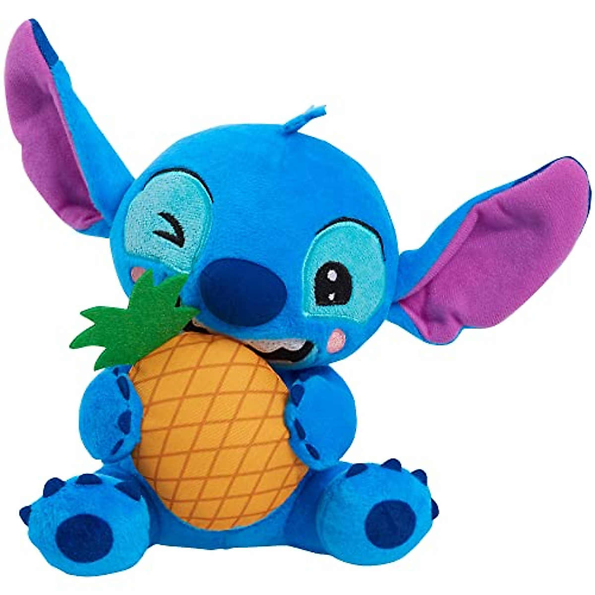 Disney Stitch Small Plush Stitch and Pineapple, Stuffed Animal, Blue, Alien, Kids Toys for Ages 2 Up by Just Play