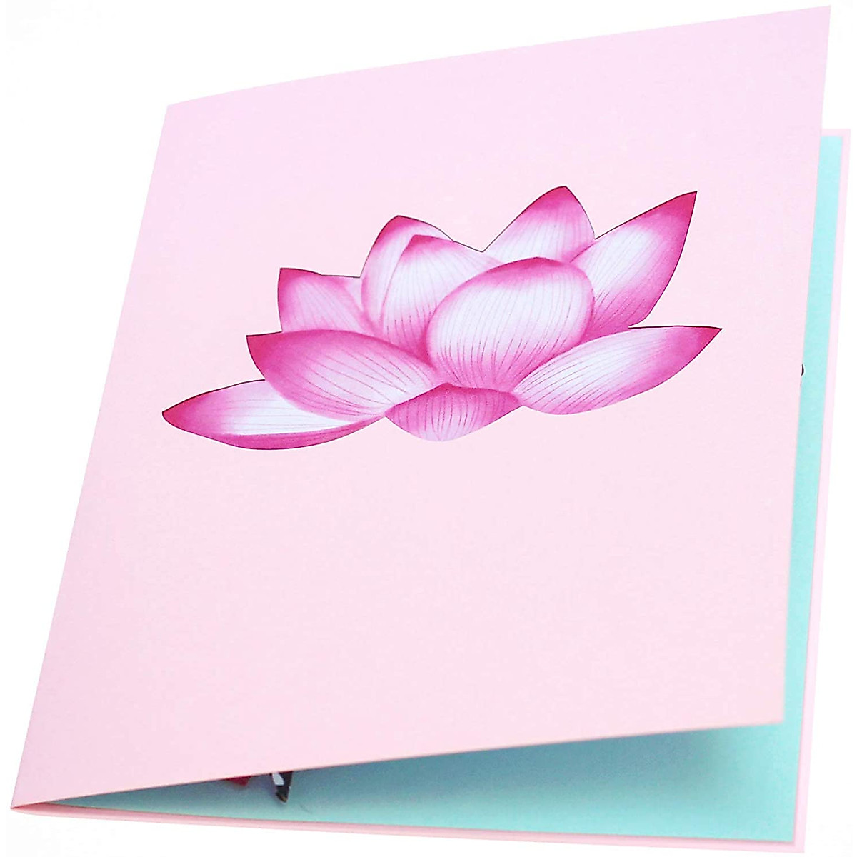 PopLife Blue Dragonfly and Lotus 3D Pop Up Card - Mother's Day, Valentine's Day, Birthday, Thank you, Get Well, Anniversary - for Friends, Sister, Wife, Grandma, Daughter, Girlfriend