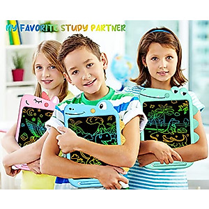 Licootty 10 Inch Colorful LCD Writing Tablet Doodle Board for Kids Girls Boys Baby Toddler Toys Educational Drawing Tablet Doodle Board Dinosaur Toys for Boys 3 4 5 6 7 8 Years Old Gifts (Dinosaur)