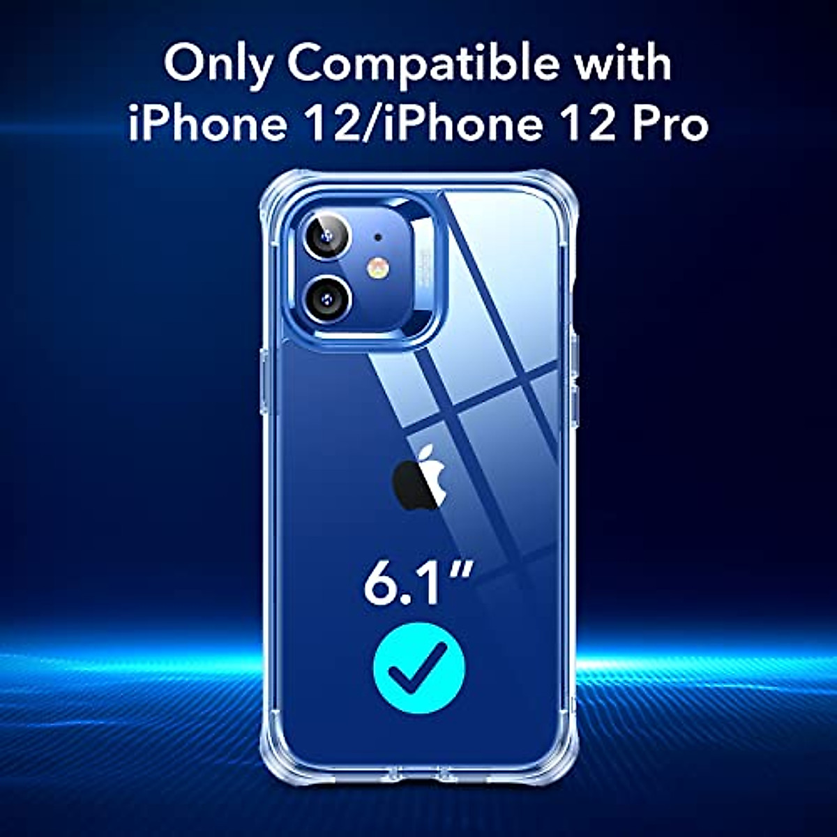 ESR Military-Grade 360° Hybrid Protection Compatible with iPhone 12 Case/iPhone 12 Pro Case [10FT Drop Tested] [Heavy Duty Shockproof ] with [2 Tempered Glass Screen Protectors], 6.1" - Clear