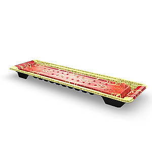 SEABOOM Sushi Container Sushi Tray Sushi Plate Sushi display 13x4-Inch Takeout Container With Clear Lid 200 sets RED
