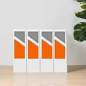 Amazon Basics 3 Ring Binder with 2 Inch D-Ring and Clear Overlay, White, 4-Pack