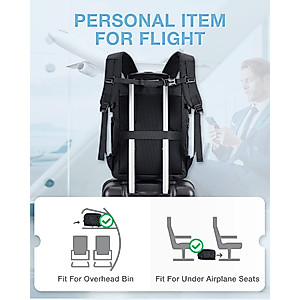 BAGSMART Travel Laptop Backpack, 40L Expandable Airline Approved Carry On Backpack, 17 Inch Luggage Backpack Suitcase with Packing cubes, Water Resistant Weekender Black Backpack with Shoe Bag, Black