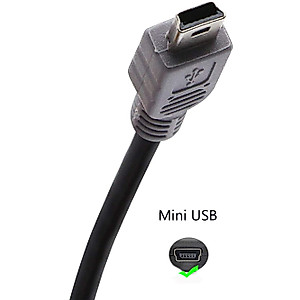 CERRXIAN USB OTG Cable - Black, USB Micro Male to Mini Male OTG Cable (Black) (1m)
