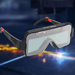 Leumoi 2 Pieces Welding Glasses Auto Darkening Welding Goggles Solar Powered 2 Sensors Safety Automatic Dimming PC Welders Goggles for Eye Protection TIG MIG MMA Plasma Cutting