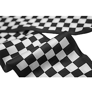 2 PCS Bag Handbag Handle Ribbon Scarf Head Band Hairband Halloween Checkerboard Print Neck Scarf Black and White