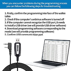 BAOFENG USB Programming Cable CH340 Chip for UV-5R BF-F8HP 5RM UV-21R GMRS UV-5G Plus GM-15PRO GM-5RH GM21 K5PLUS AR-152 UV-17R TIDRADIO TD-H3 8 Quansheng UV-K5 8 Ham Radio