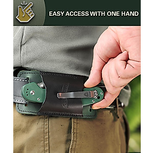 CatchandCraft Leather Knife Sheath for Belt - Pocket & Folding Knife Holster, Horizontal Carry Knife Holder, Small Case Pouch, Hidden EDC Organizer for Men, Shop Knife Sheaths