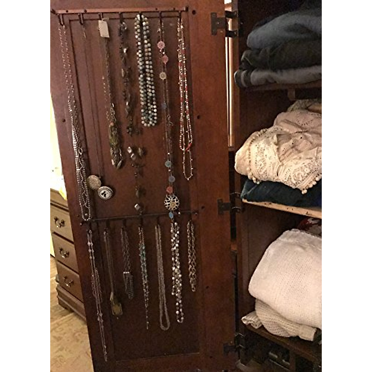 Wall Mount Stationary Belt Rack / Necklace Organizer, Oil Rubbed Bronze 12"