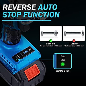 Huoeren Electric Cordless Impact Wrench 1/2 Inch,480Ft-lbs(650N.m) High Torque Battery Impact Wrench,21V Brushless Impact Gun Set with 2x4.0Ah Battery,4 Sockets,4 Drills and 4 Screws for Car & Home