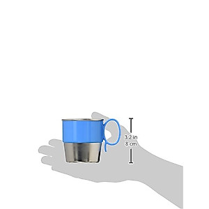 Innobaby Din Din Smart Stainless Steel Cup (9 oz) with Handle for Babies, Toddlers and Kids. BPA Free, Blue