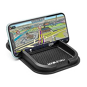 MASLEVAU Anti Slip Pad Phone Holder for Car, Reusable Anti Slip Dashboard Pad with Heat Resistant and Damage Free Sticky Silicone Pads for Sunglasses, Keys, Coins,Card and More (MAS02)