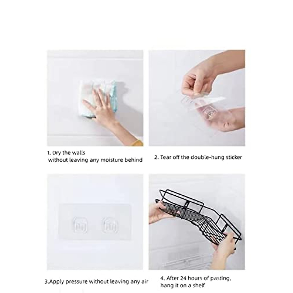 Shower Caddy Corner, Corner Shower Shelf for Bathroom, Shower Corner Shelf with 8 Hooks, No Drilling Self Adhesive