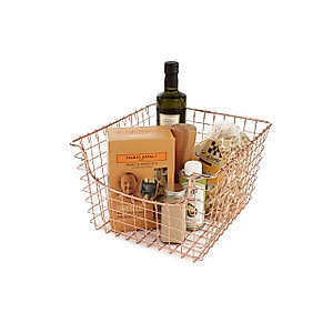 Spectrum Diversified Scoop wire Storage Basket, Medium, Copper
