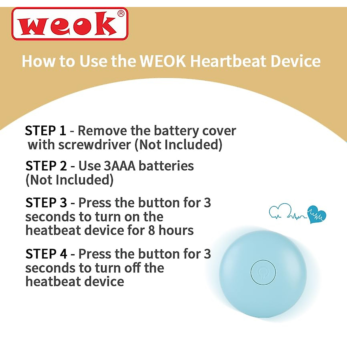 WEOK Heartbeat Puppy Toy - Comfort Cuddler Pillow, Dog Anxiety Relief Calming Aid,Heartbeat Stuffed Toy for Dogs,Puppy Heartbeat Toy Sleep Aid,Dog Heartbeat Toy for Pet