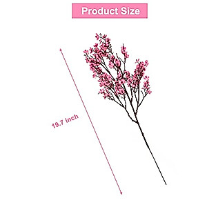 EOOLEOW Artificial Flowers Cherry Blossom Decor - 8 Pcs 19.7 Inch Fake Silk Flowers (Not Include Vase), Faux Flowers Bouquet for Home Decor Indoor (Pink)