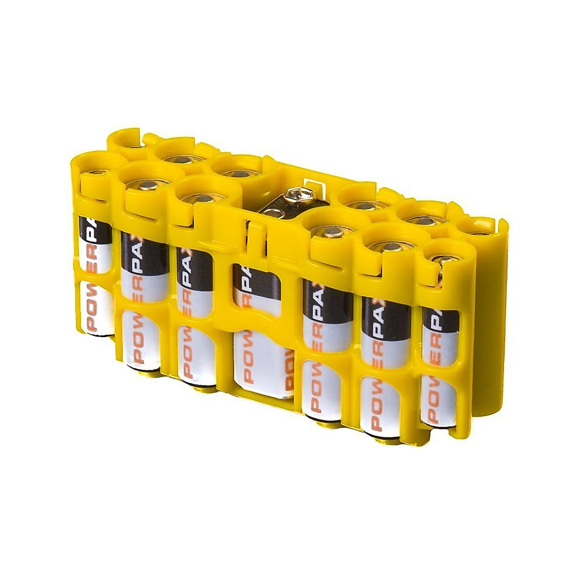 Storacell by Powerpax A9 Multi-Pack Battery Storage Caddy, Yellow, Holds 13 Various Batteries (Not Included)