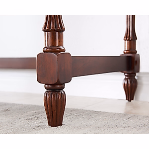 MODERION Solid Wood Computer Desk with 2 Drawers, Traditional Vanity Dressing Table, 46” Home Office Writing Desk, Workstation Easy Assembly Cherry Red Walnut BSZ1533WD