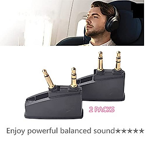 Saipomor 2 Packs QC35 II Airplane Adapter Audio Stereo Jack Compatible with Bose QuietComfort 2 QC3 QC15 QC25 QC35 QC45 SoundLink SoundLinkII AE2 AE2i AE2W Headphones