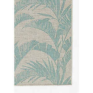 Momeni Riviera Transitional Indoor/Outdoor Area Rug, Aqua, 5'3" X 7'