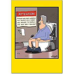 NobleWorks - 1 Hilarious Greeting Card for Birthday - Funny Birthday Cartoon, Comic Notecard - Chili Kebab 8282Z