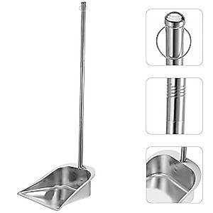 PATKAW Kitchen Decor Home & Kitchen Dustpan with Handle 1 Pc 79x27cm Metal Upright Dustpan Heavy Duty Handled Cleaning Supplies Stainless Steel Dustpan for Office Home Kitchen Mop
