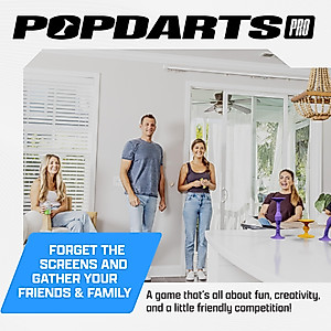 POPDARTS Pro Pack Game Set (Purple and Yellow) - Indoor, Outdoor Suction Cup Throwing Game - Competition with a POP