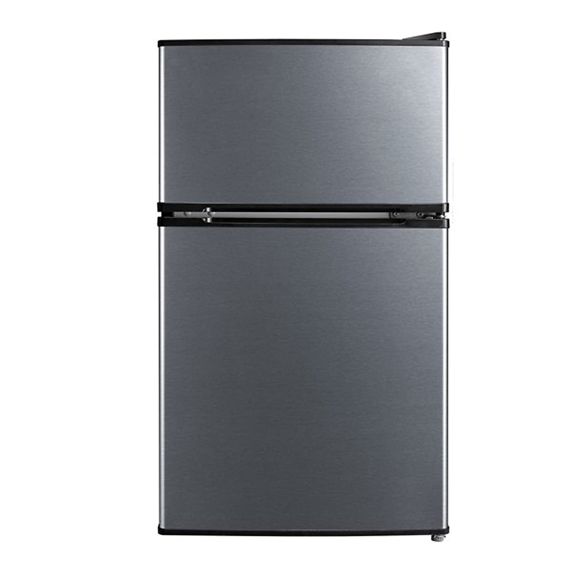 2 Door Mini Fridge, 3.2 Cu ft Compact Refrigerator with Freezer for Dorm Apartment Drinks Snacks Cooling (Stainless Steel)