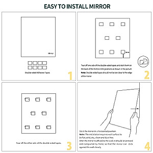 PETAFLOP Full Length Mirror Tiles, 4Pcs 14x11 Inch Glass Full Body Wall Mirror for Home Gym Bedroom Living Room Closet Door Dorm