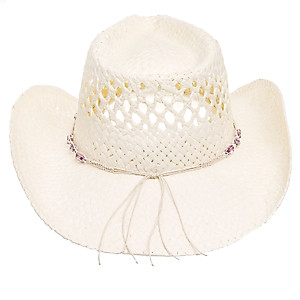 MG Womens Straw Outback Toyo Cowboy Hat - Natural