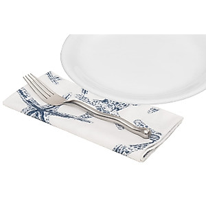 Cloth Napkins Table Linens Linen Napkins Dinner Napkins Nautical Beach Set of 12 Starfish Blue 18" x 18"