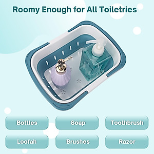 KeFanta Shower Caddy Basket, Portable Shower Tote, Plastic Dorm College Shower Organizer Bucket with Handles