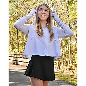 ED3SIZE Skorts for Women Tennis Skirts with Pockets High Waisted Golf Skirt Athletic Shorts Fall Skirts (Black, S)