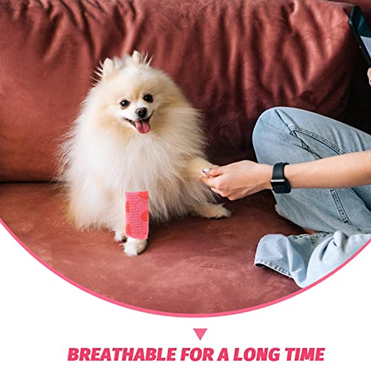 Healifty Vet Wrap Cohesive Bandages 6 Rolls - 2inch and 4inch Width Self Adhesive Bandage Wrap Non-Woven Pet Wrap Bandage for Dogs, Cats, Animals & Ankle Sprains & Swelling