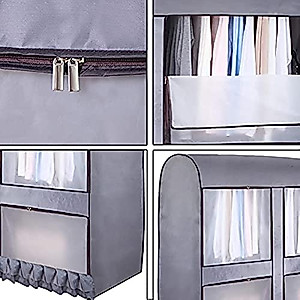 Cover for Clothes Stand - Dust Protection Clothes Cover Clothes Rack Storage Bag Clothes Rail Screen Protective Cover with Zip (Transparent,120 * 150 * 50cm)