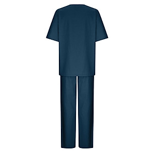 ZDRZK Overstock Items Clearance All Prime Womens Suits 2 Piece Set Plus Size 2 Piece Outfits For Women Vacation Linen Sets Oversized Half Sleeve Tshirts Wide Leg Long Pants Lounge Set Dark Blue 3X