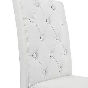 FurnitureR Dining Chairs Set of 4, Wooden Armless Kitchen Chair with Solid Rubber Wood Legs High-Back Dining Room Chairs with Upholstered Padded Cushion, White