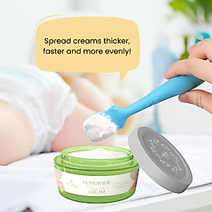 4 Pack Baby Diaper Cream Brush, Diaper Cream Spatula Applicator Silicone Baby Butt Paste Spatula for Babies, Newborn, 2 x Large Size, 2 x Small Size (White, Gray)