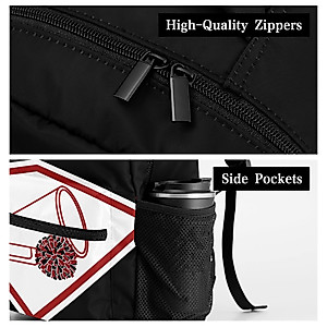 Zaaprint Personalized Halloween Cheer Cheerleaders Waterproof Backpack with Name Text for Women Men Gift
