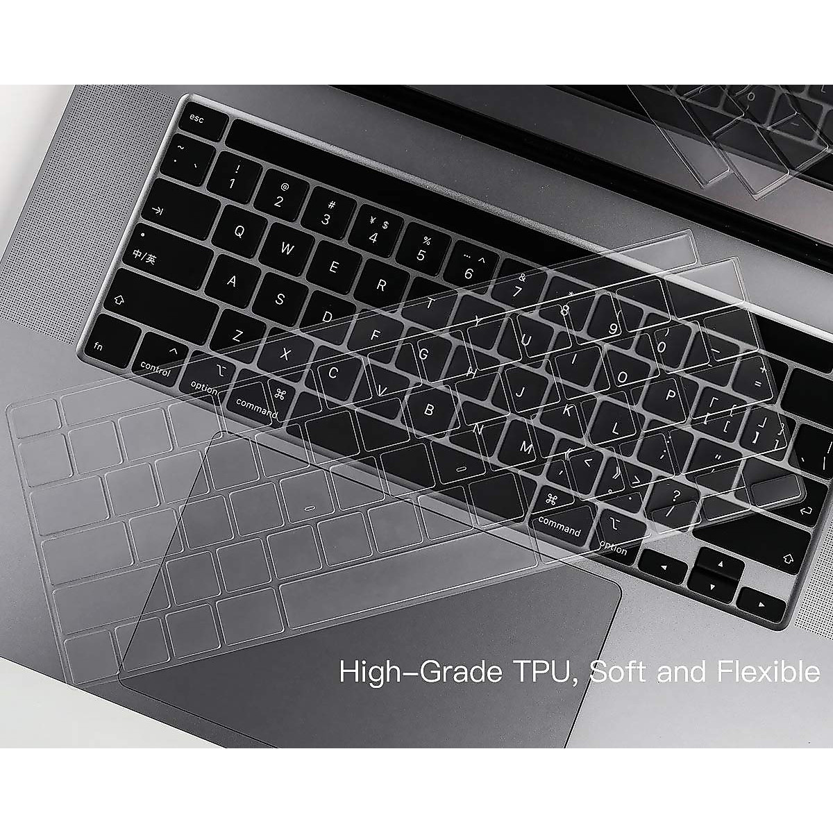 Keyboard Cover Compatible with 2024 MacBook Pro 13 inch M2 A2338 2024 2023-2020 M2 M1 A2338 A2289 A2251 & MacBook Pro 16 inch A2141 2020 2019 Touch Bar & Touch ID Keyboard Protector Skin Cover, Clear
