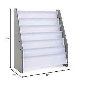 Humble Crew Kids Super Sized Bookshelf 6 Tier Book Rack Organizer, Grey/White & Grey/White Toy Organizer, 9 Bin Storage, 24" Tall