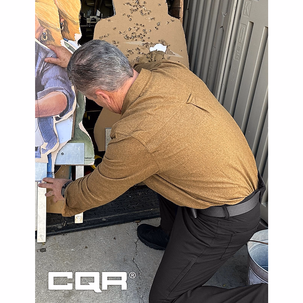 CQR Men's All Cotton Flannel Shirt, Long Sleeve Casual Button Down Plaid Shirt, Brushed Soft Outdoor Tactical Work Shirts, Solid Wheat Brown, X-Large