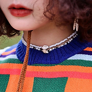 Lameybrt Seashell Surfer Necklaces Beach Handmade Choker Hawaiian Summer Conch Necklace for Women (Shell 1)