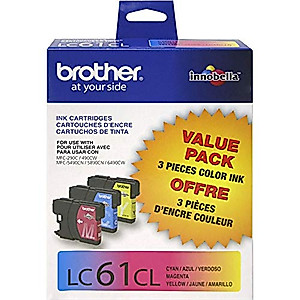 Brother(R) LC61CMY Tricolor Ink Cartridges, Pack Of 3