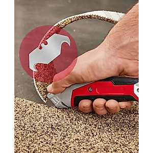 Hook Blade 10 Pack Utility Knife Hooked Razor Blades - Ten Super Sharp Refill Blades in Convenient Storage Box - Heavy Duty SK5 Replacement Blades for Carpet, Roofing Blade Knife, Box Cutter